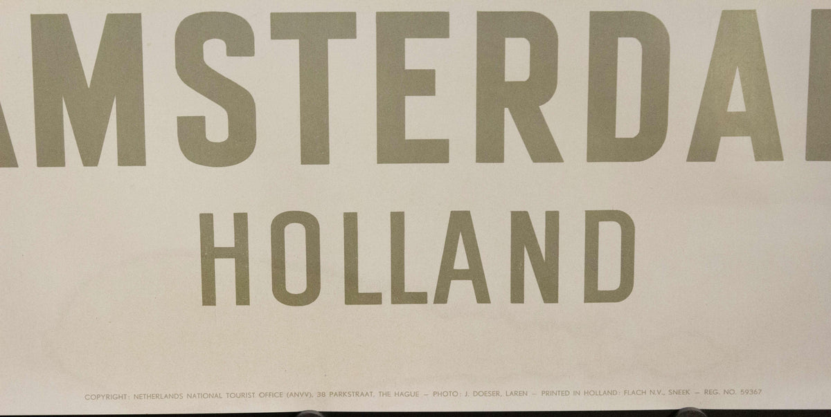 1950s Amsterdam | Holland Netherlands Vintage Original Travel Poster ...