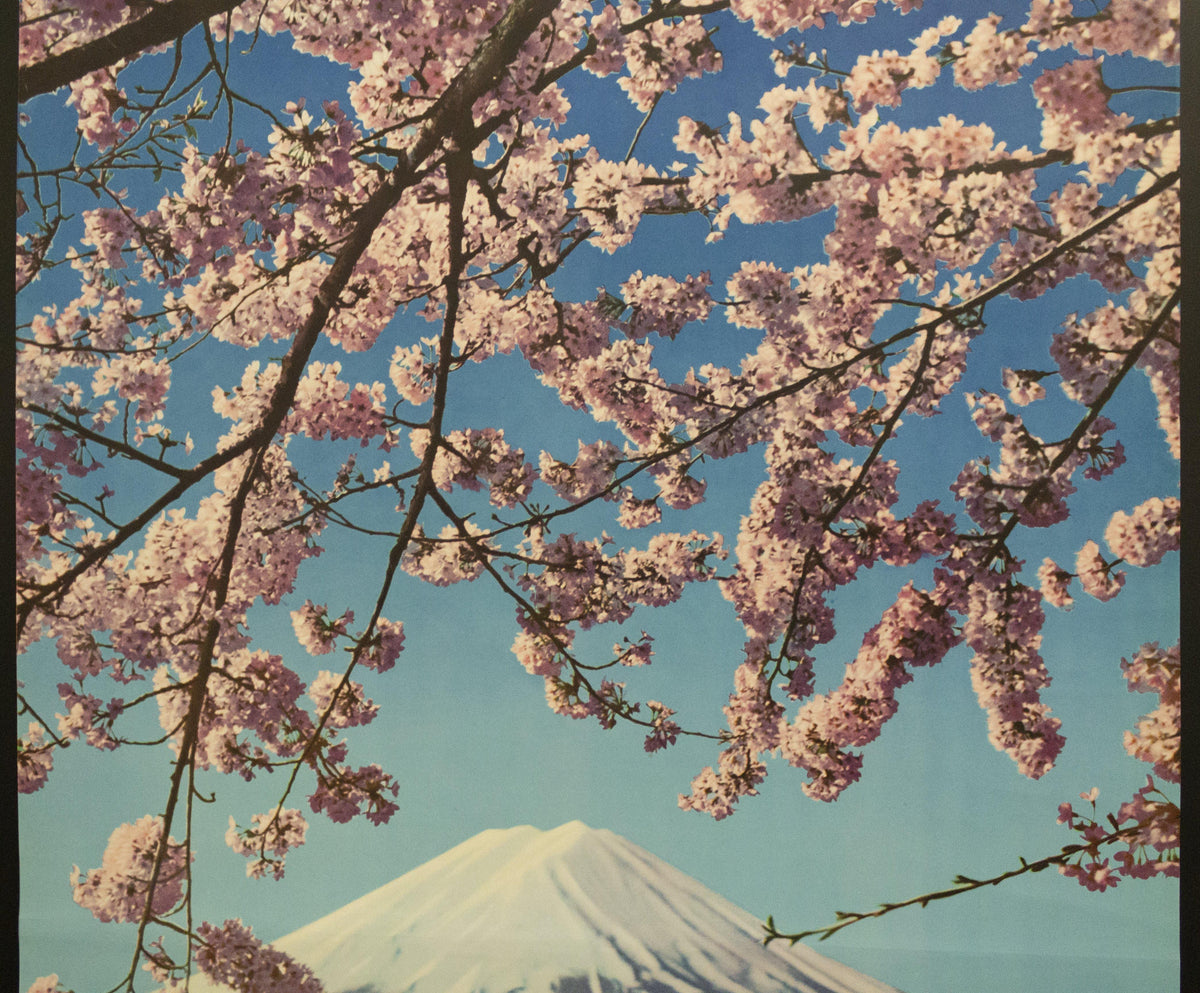 1952 Japan Travel Bureau Mt. Fuji In Spring Vintage Travel Poster ...