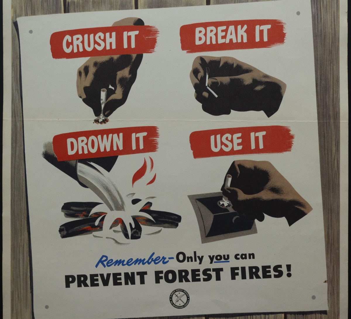 1949 Forest Service Smokey Bear Prevent Forest Fires Vintage Poster ...