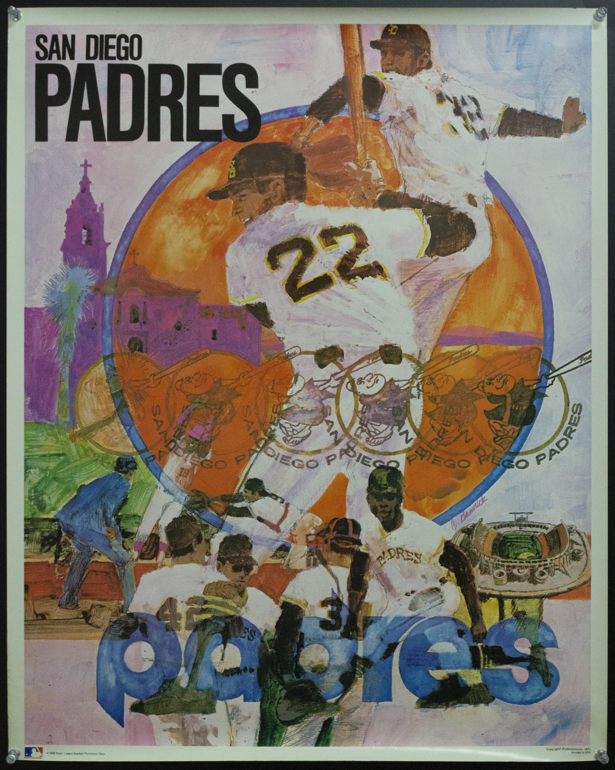 1971 San Diego Padres Poster Major League Baseball MLB Chuck Hamrick ...