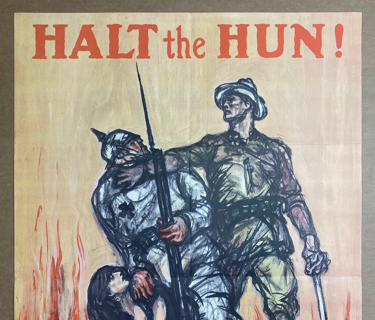 1918 Halt The Hun Third Liberty Loan Poster Henry Raleigh WWI Original ...