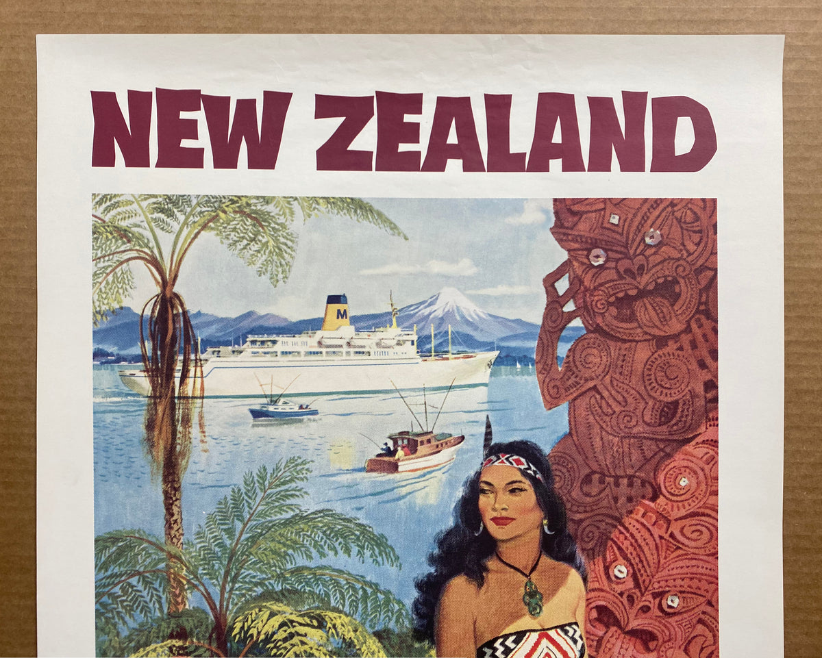 1950s New Zealand Sail Matson SS Mariposa Monterey Poster Macouillard ...