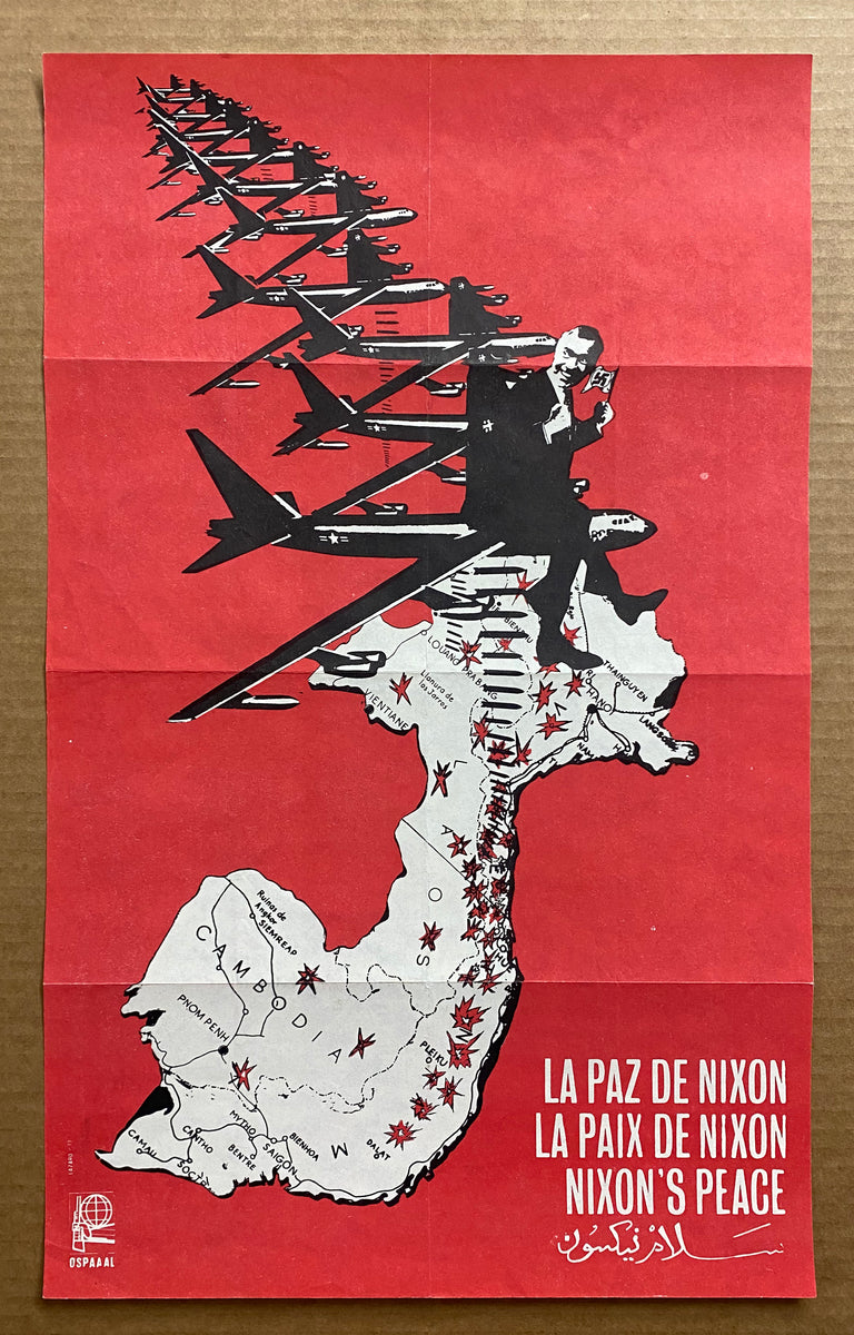 1972 Nixon's Peace Anti Vietnam War Poster Lazaro Abreu Cuban OSPAAAL ...