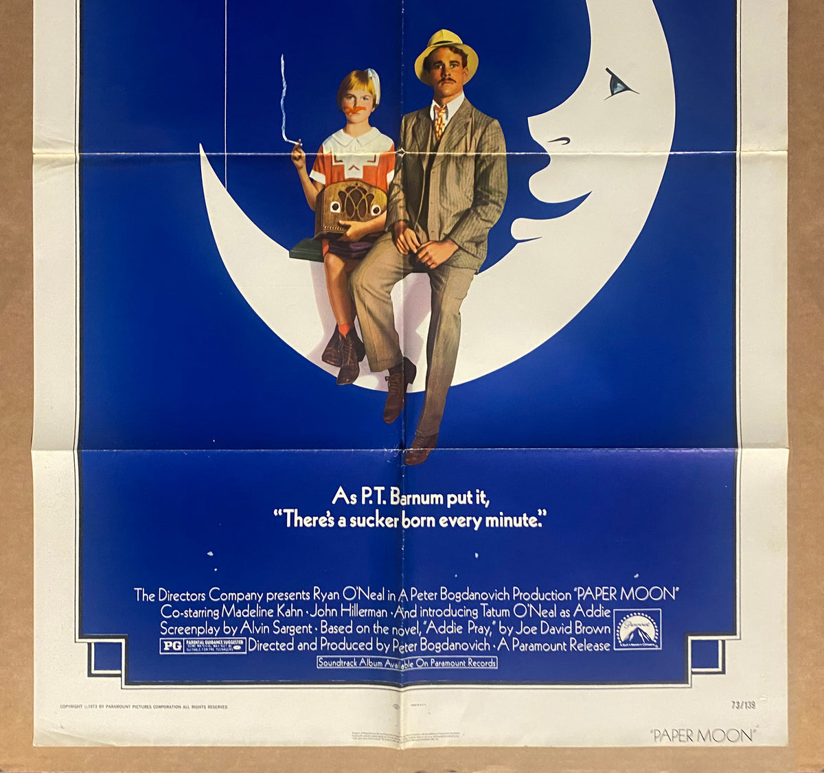 1973 Paper Moon One Sheet Movie Poster Ryan and Tatum O’Neal Original ...