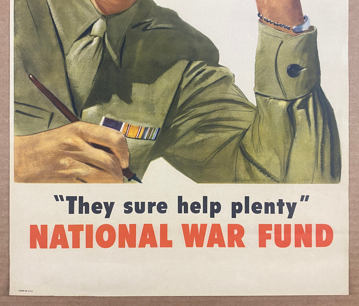 c.1945 USO National War Fund Poster They Sure Help Plenty WWII Vintage ...