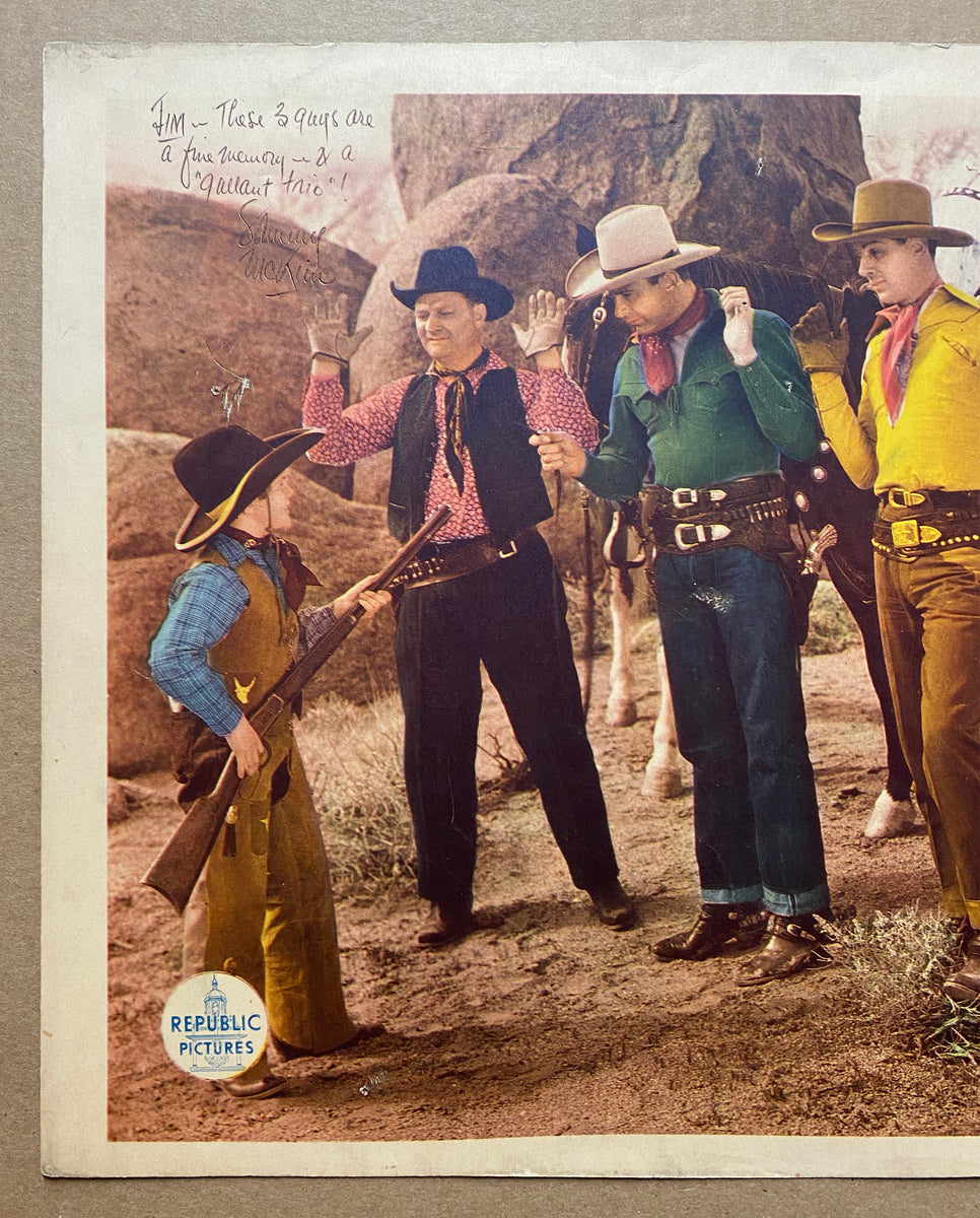 1937 Gunsmoke Ranch Three Mesquiteers Lobby Card Signed Sammy McKim ...