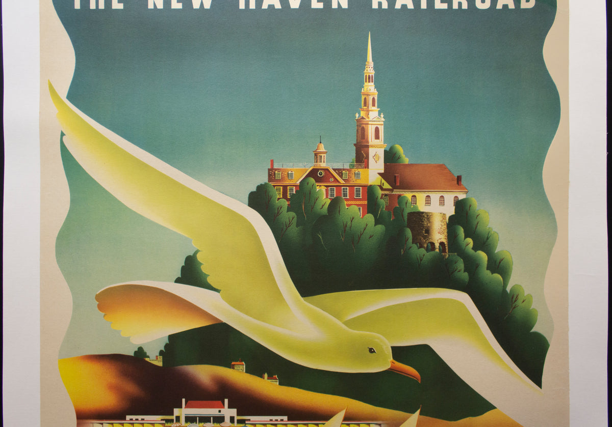 c.1941 New Haven Railroad Rhode Island by Ben Nason – Golden Age Posters