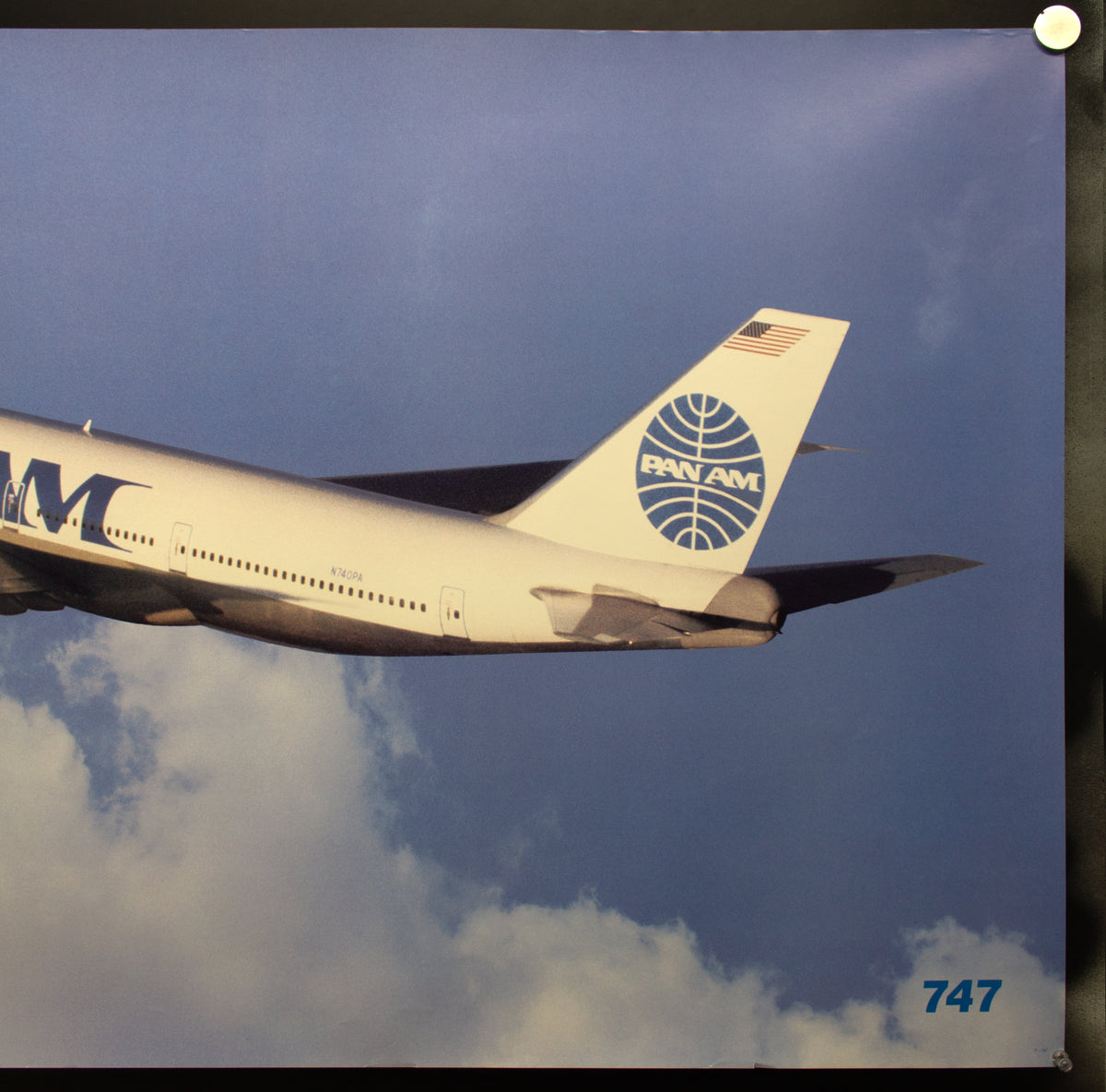 c.1979 Pan Am 747 Poster Boeing Pan American Airlines Jet Aviation ...