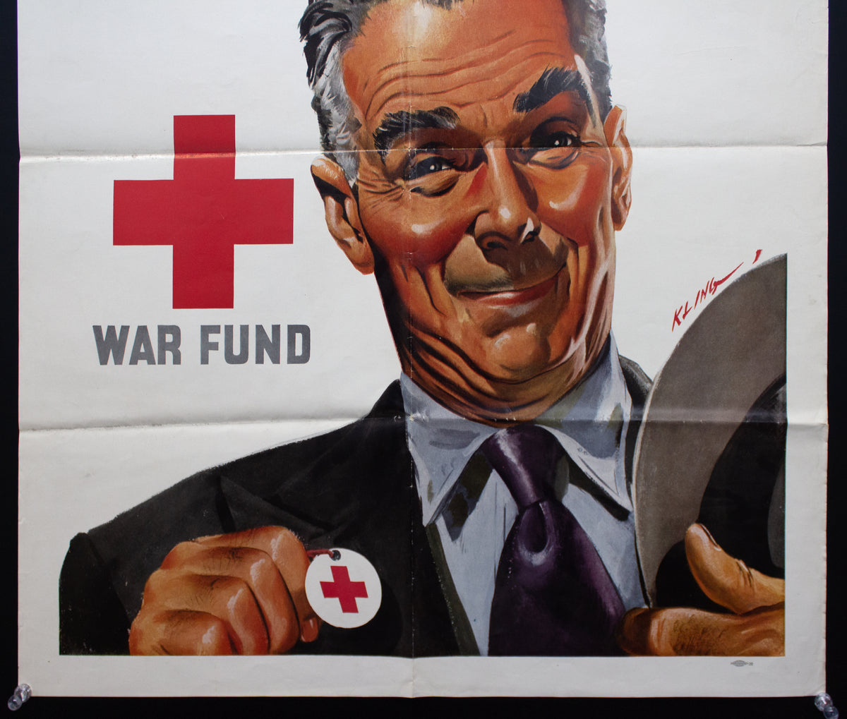1943 This Year I’m Giving Double Red Cross War Fund Poster WWII Kling ...
