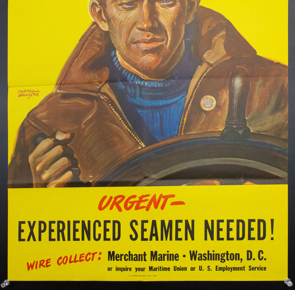 1944 Let's Finish The Job Seaman Needed Merchant Marine Poster Sawyers ...