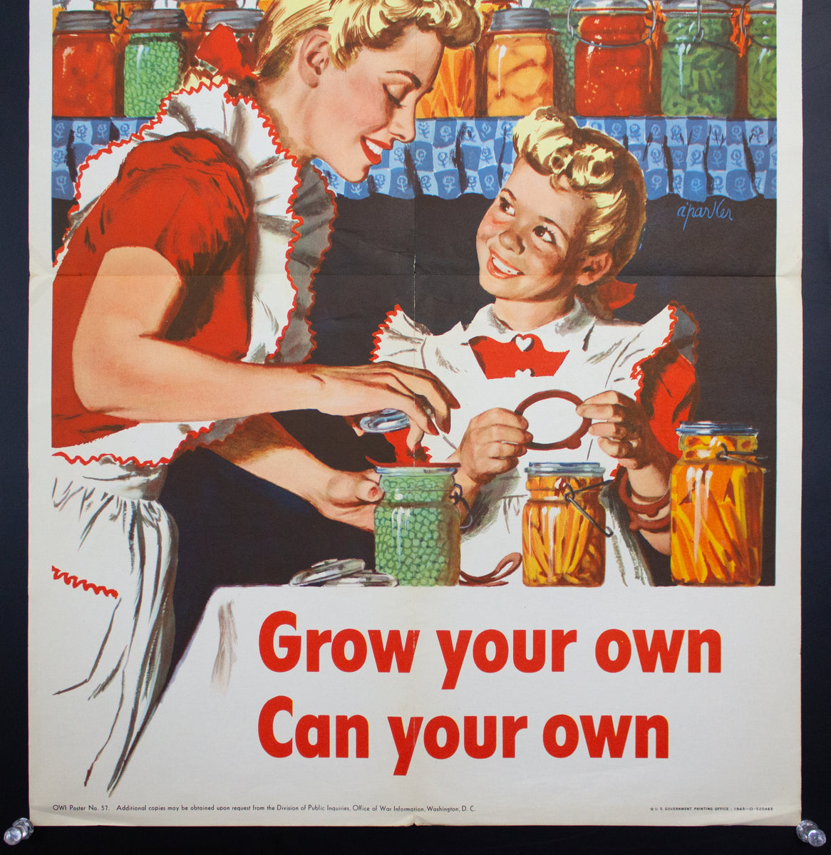 1943 Grow Your Own Can Your Own Poster Alfred Parker WWII Original ...