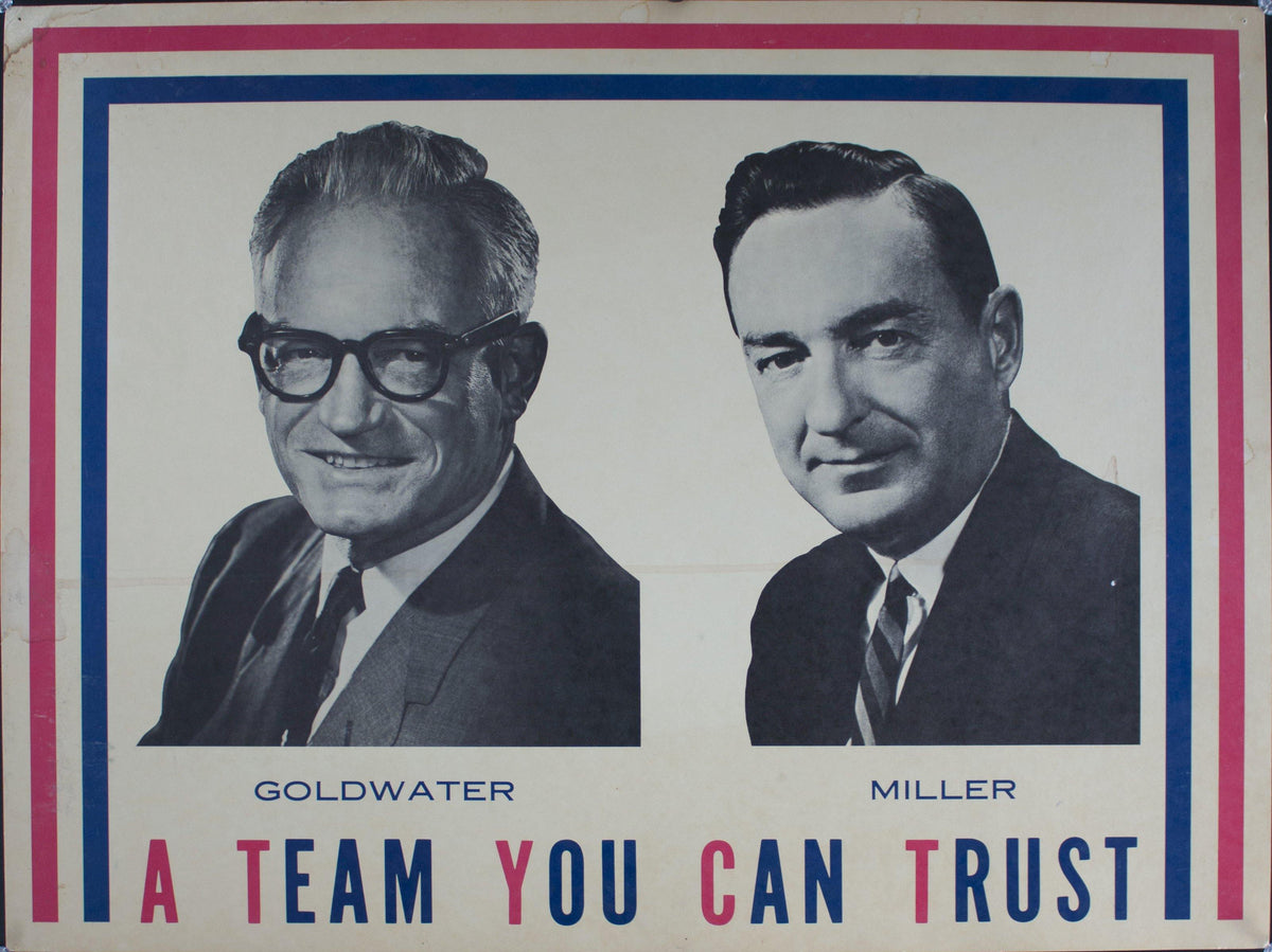 1968 Goldwater | Miller | A Team You Can Trust Poster – Golden Age Posters