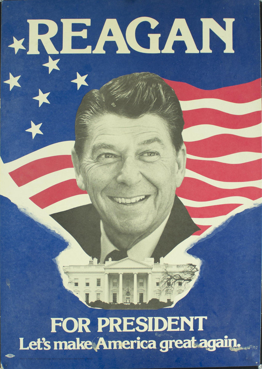 1984 Reagan For President | Let's Make America Great Again Poster ...