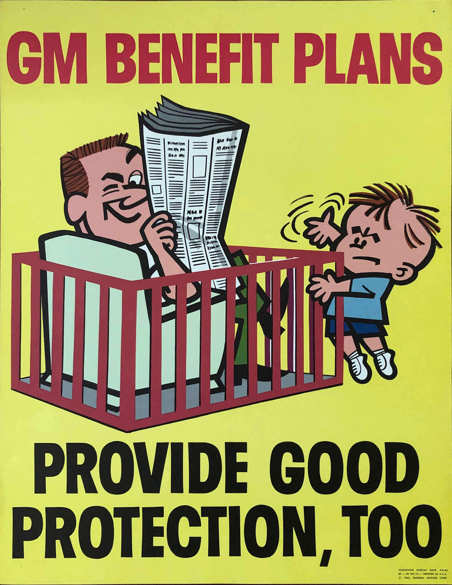 1963 GM Benefit Plans Provide Good Protection, Too Advertising Poster ...