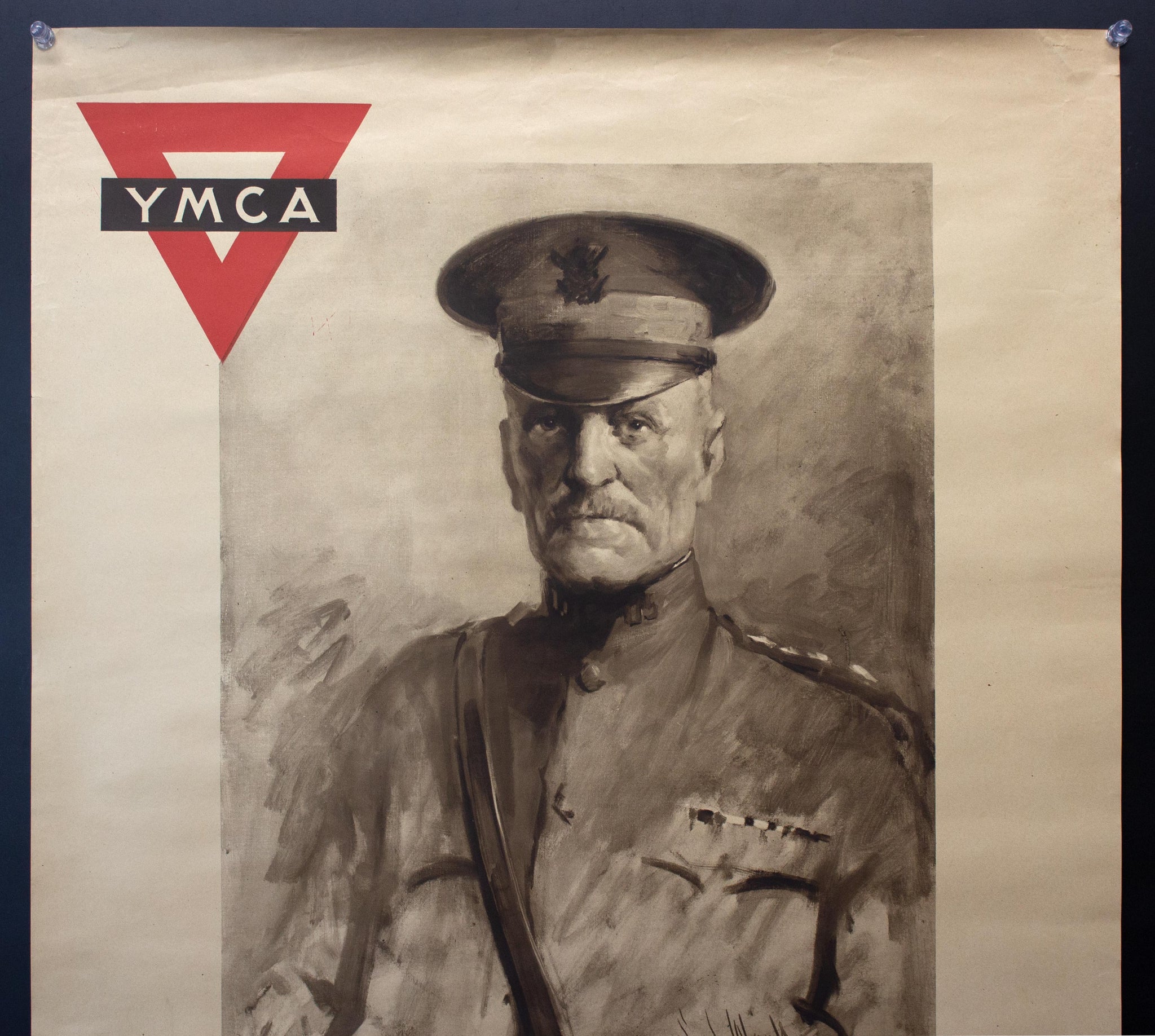 1918 YMCA United War Work Campaign General John S. Pershing Poster WWI ...