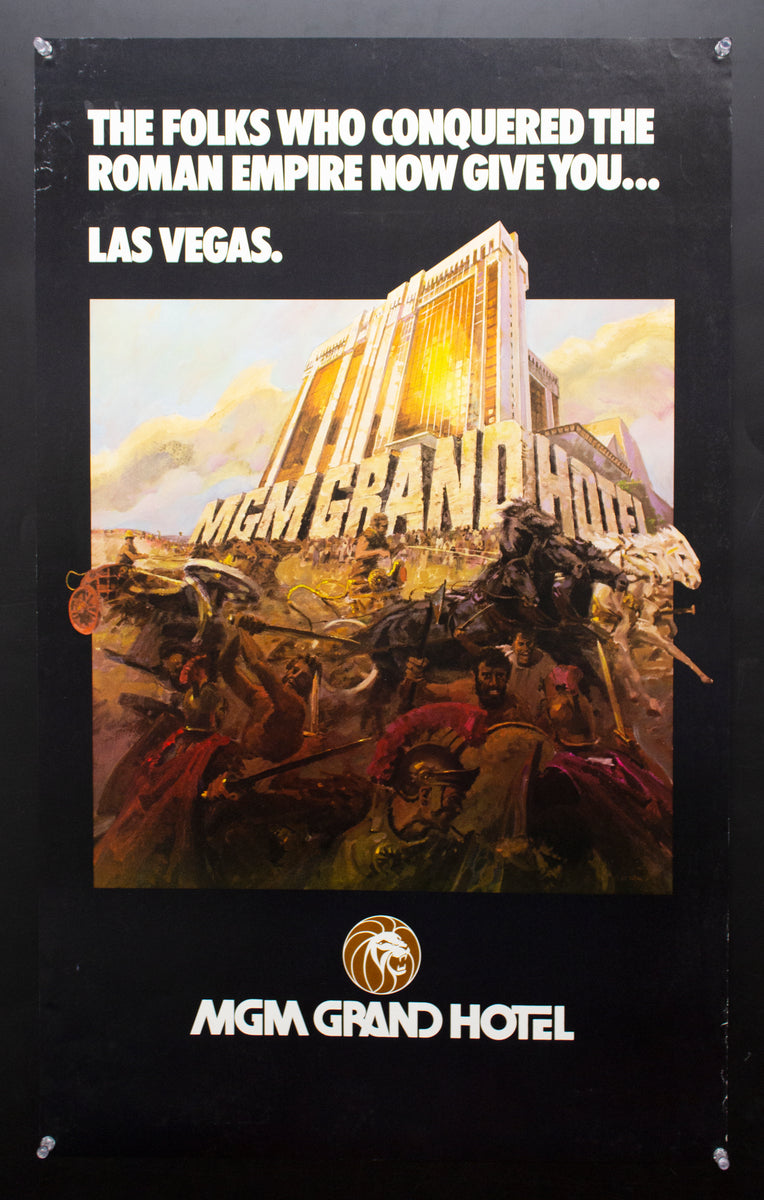 1973 MGM Grand Hotel Casino Las Vegas Grand Opening Poster Ben-Hur ...