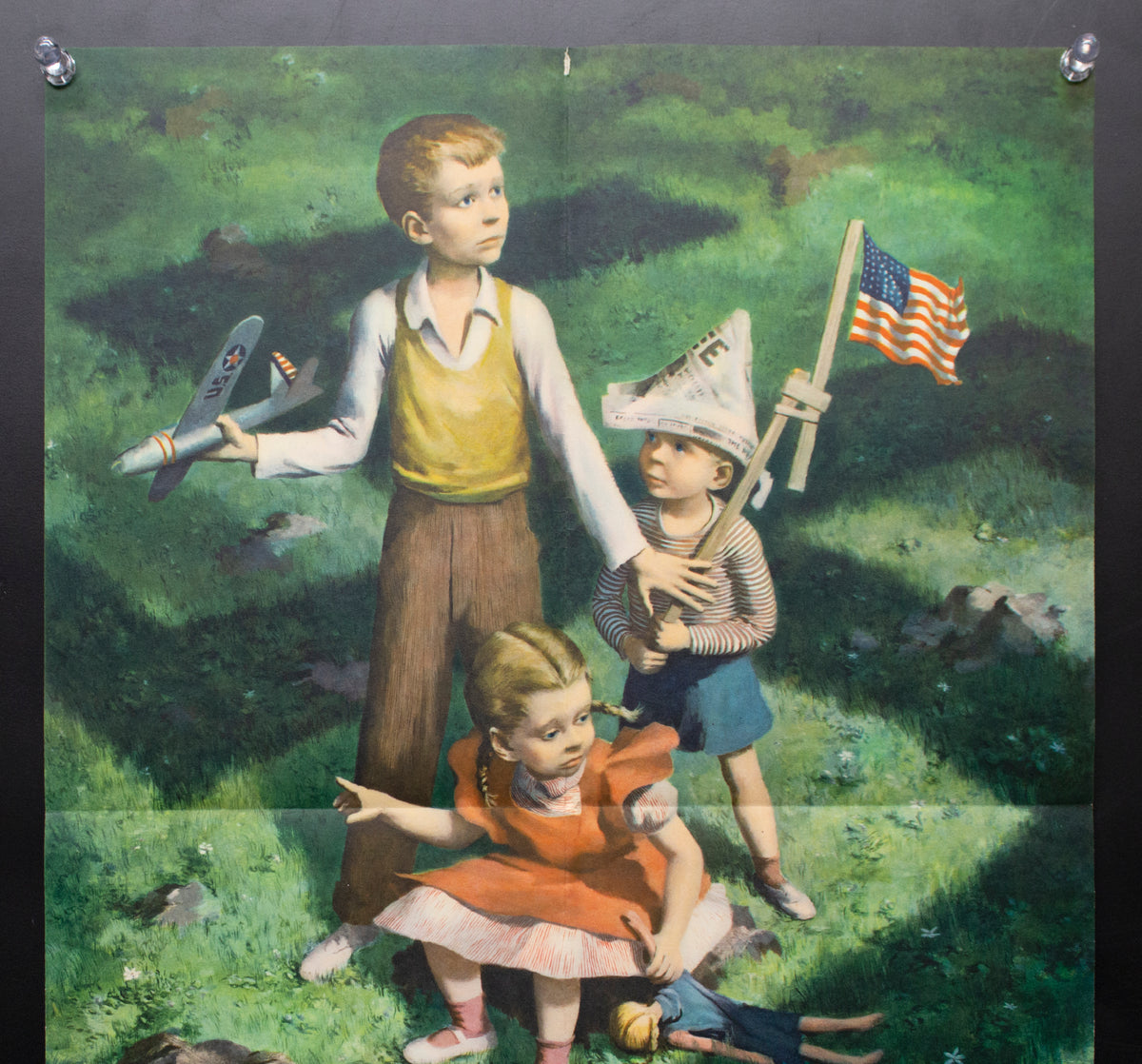 1942 Don’t Let That Shadow Touch Them Buy War Bonds Poster WWII Beall ...