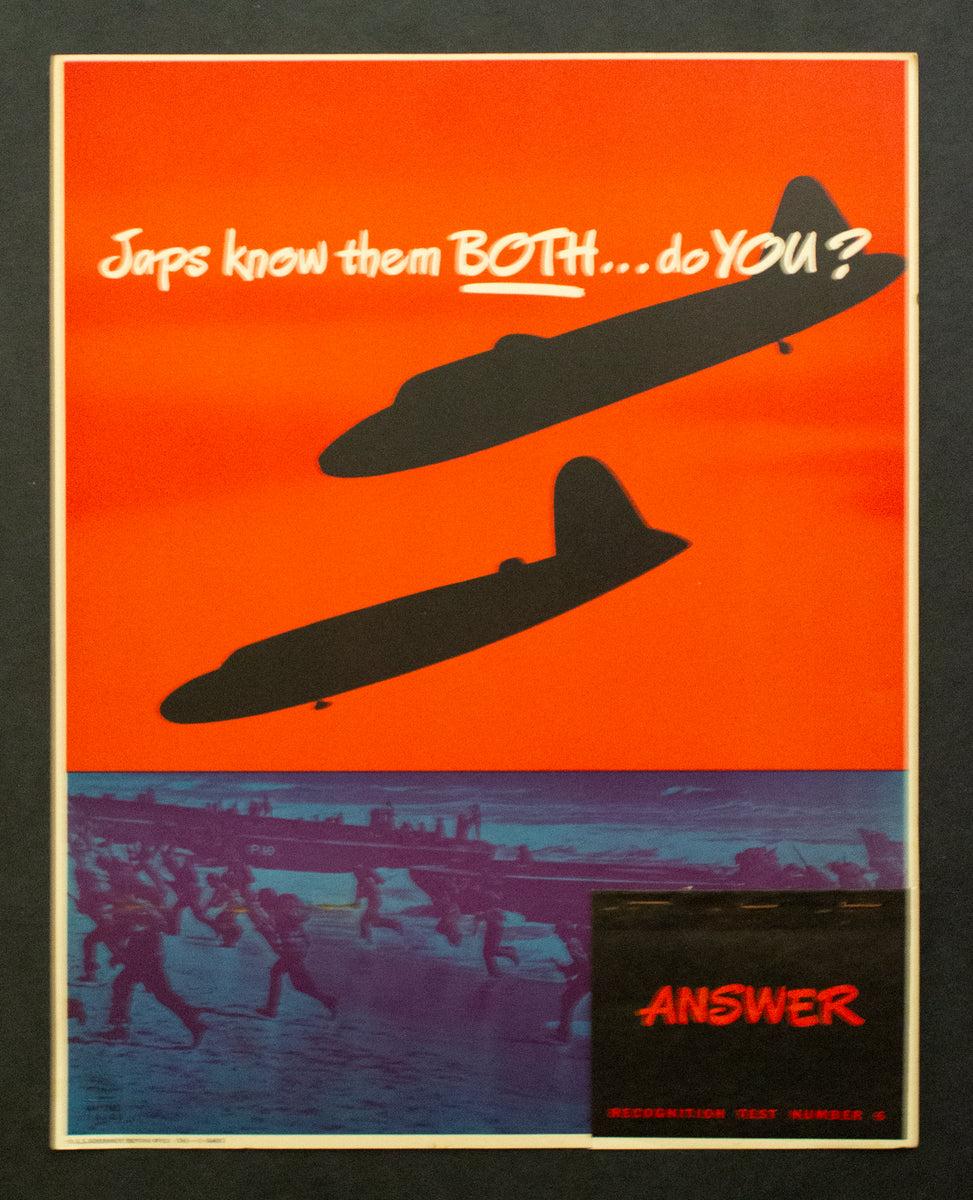 1943 U.S. Navy Recognition Test Poster Group Irving Miller Modernism ...