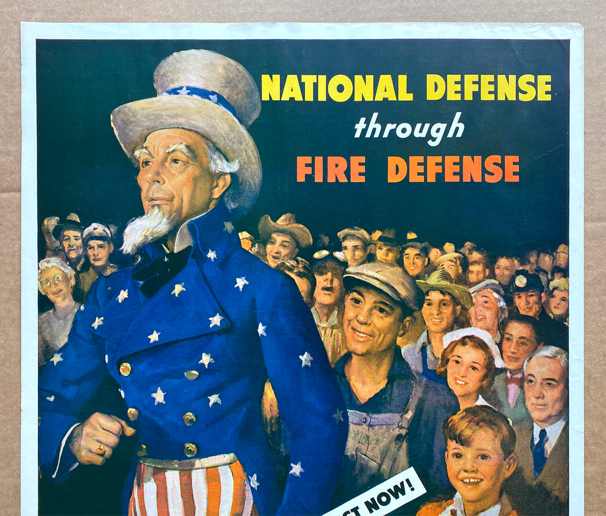 1941 National Defense Is Fire Defense Fire Prevention Week Poster WWII ...
