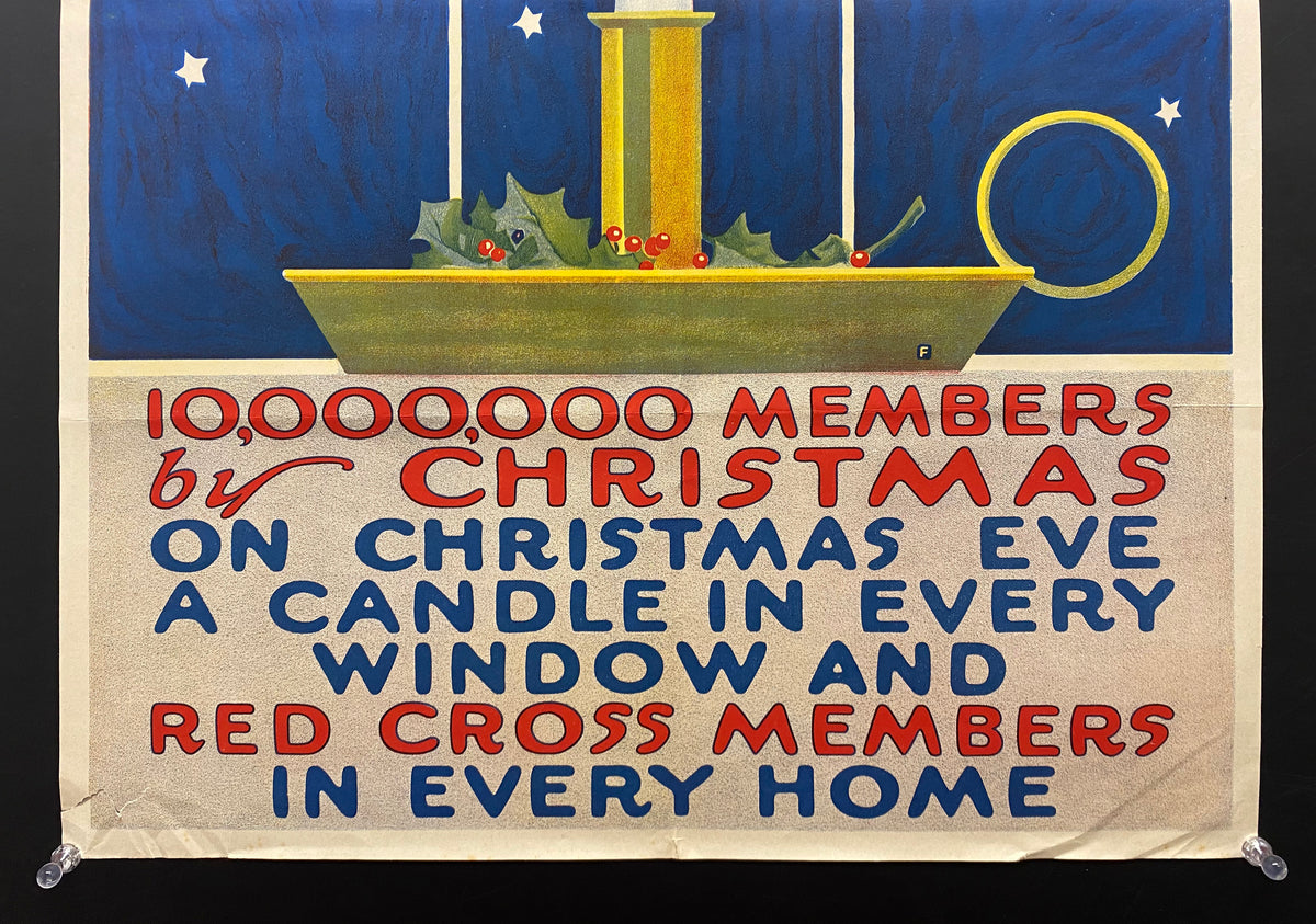 c.1918 10,000,000 Members by Christmas Red Cross Candle Poster WWI ...