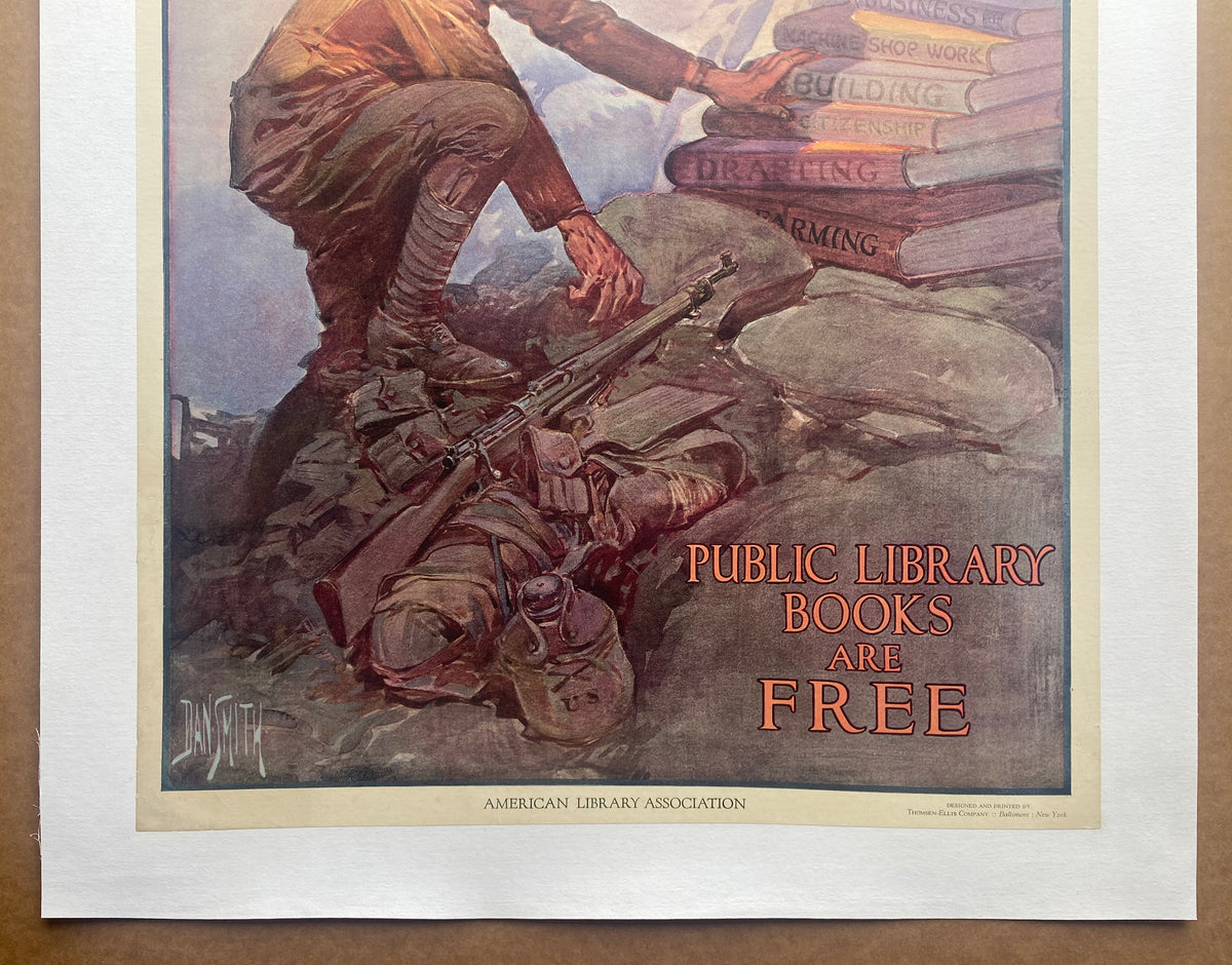 1918 Knowledge Wins Poster by Dan Smith American Library Association ...
