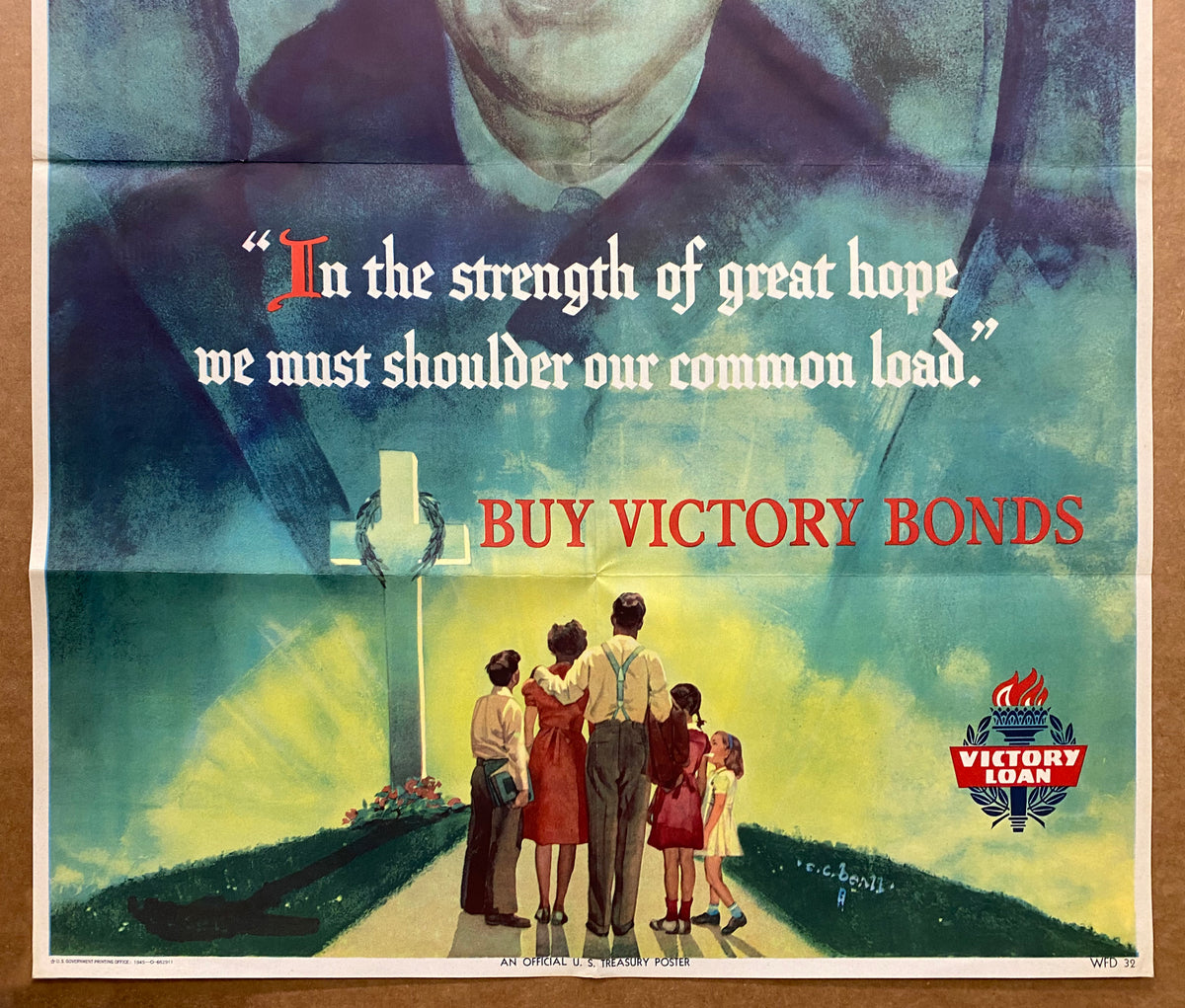 1945 In The Strength of Great Hope We Must Shoulder Poster C.C. Beall ...