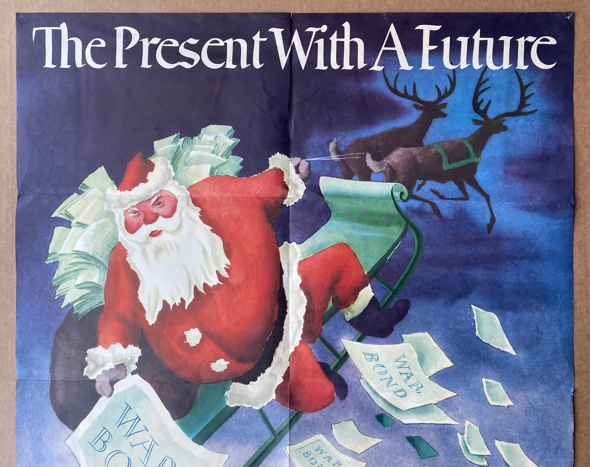 1942 Present With A Future Buy War Bonds Poster Adolph Dehn Christmas ...