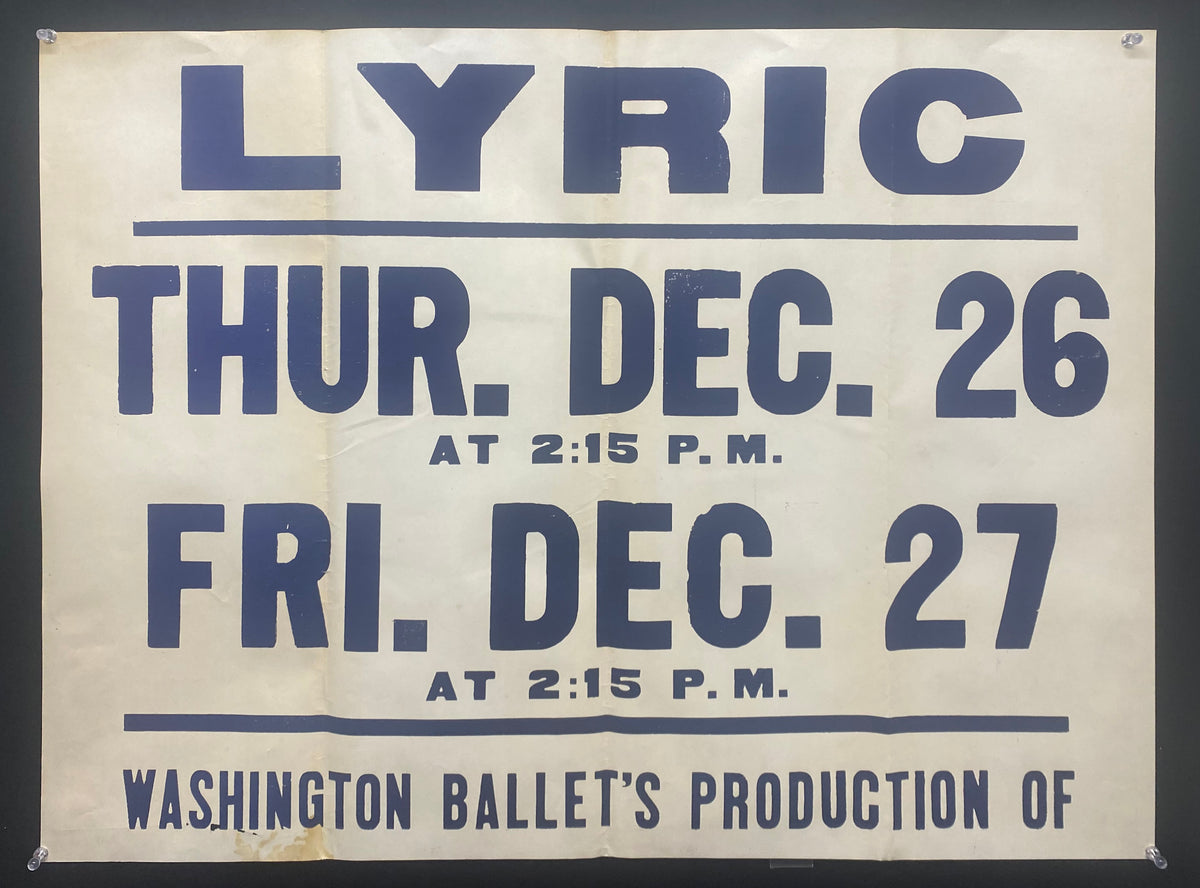 c.1963 Tchaikovsky’s The Nutcracker Ballet Poster Danilova Washington ...