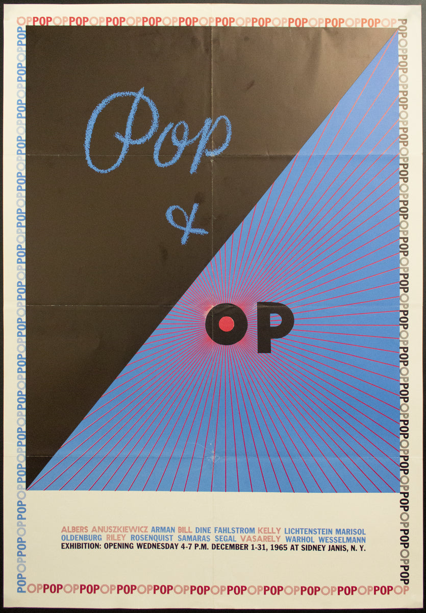 1965 Pop Op Art Exhibit Sidney Janis Galley Poster Warhol Lichtenstein ...
