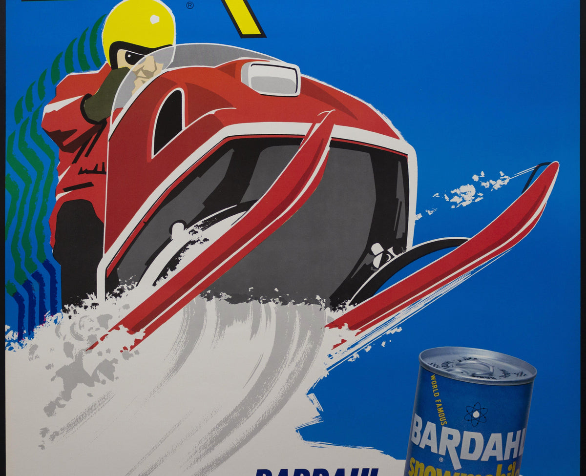 c.1960s Bardahl VBA Snowmobile Oil Advertising Poster Vintage Original ...